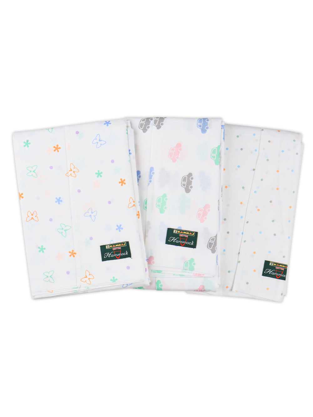 Ramraj Premium Cotton Born Baby White with Assorted Prints Hammock ...