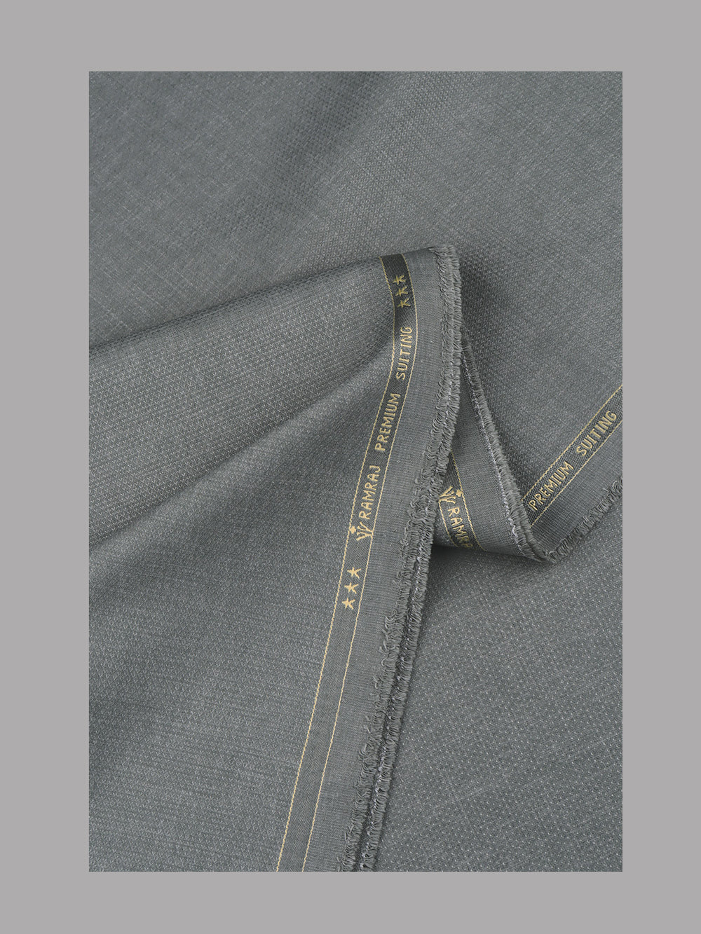 Ramraj Men Cotton Blend Pants Fabric Greyish Green All Days