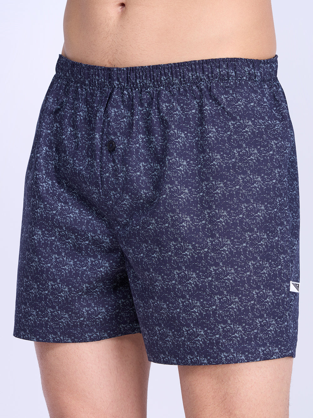 Unibro Mens Woven Inner Boxer Navy Grey Shorts
