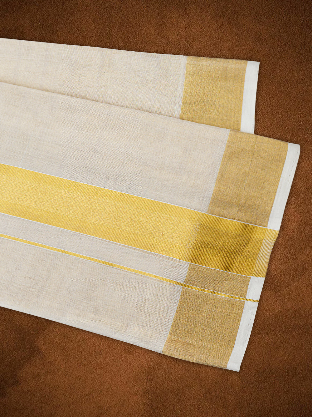 Ramraj Mens Premium Handloom Tissue Double Dhoti with Gold Jari Border ...