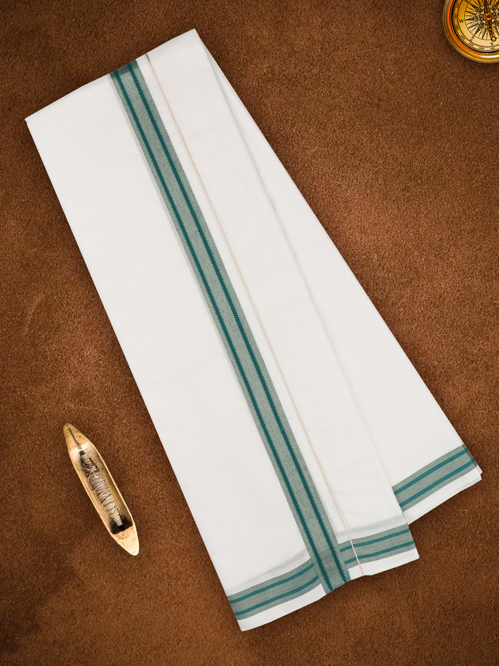 Ramraj Men Premium Handloom White Dhoti with Fancy Border HLM62