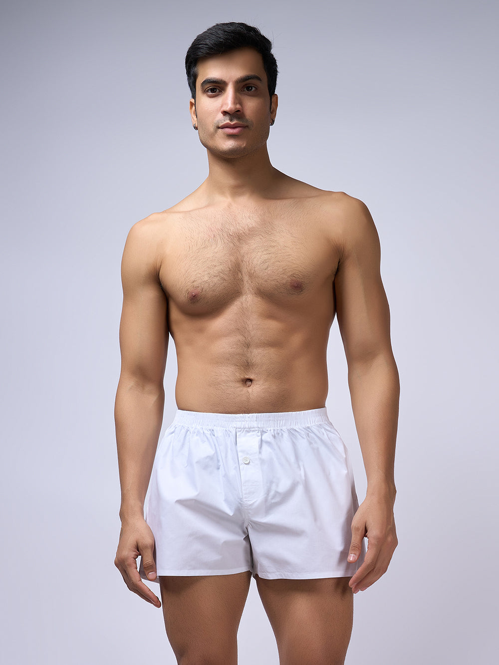 Ramraj Men Woven White Boxers Ever Free ( Pack of 2)