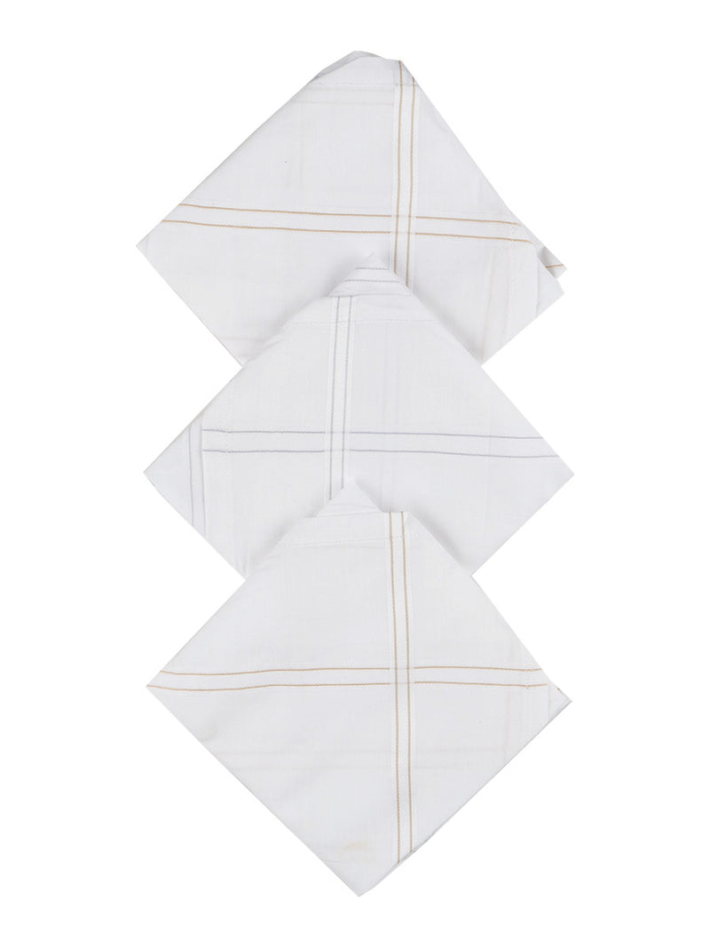 Ramraj Cotton White Hand Kerchief 2700 (3 in 1)