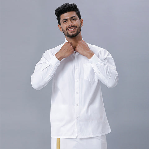 Buy White Shirts Online | Buy Plain White Shirts For Men | Ramraj Cotton