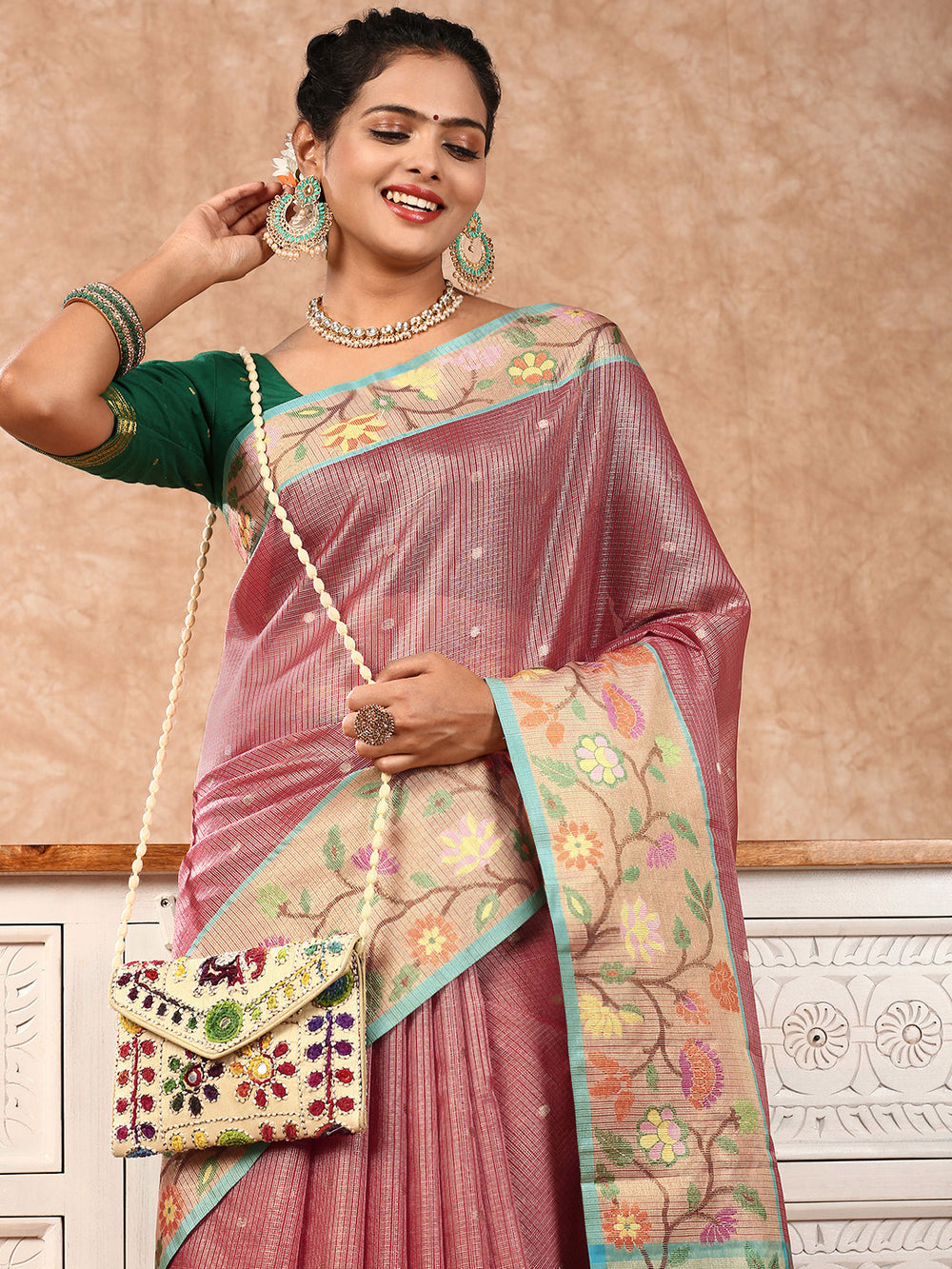 Ramyyam Women Semi Silk Cotton Saree Red SSC23