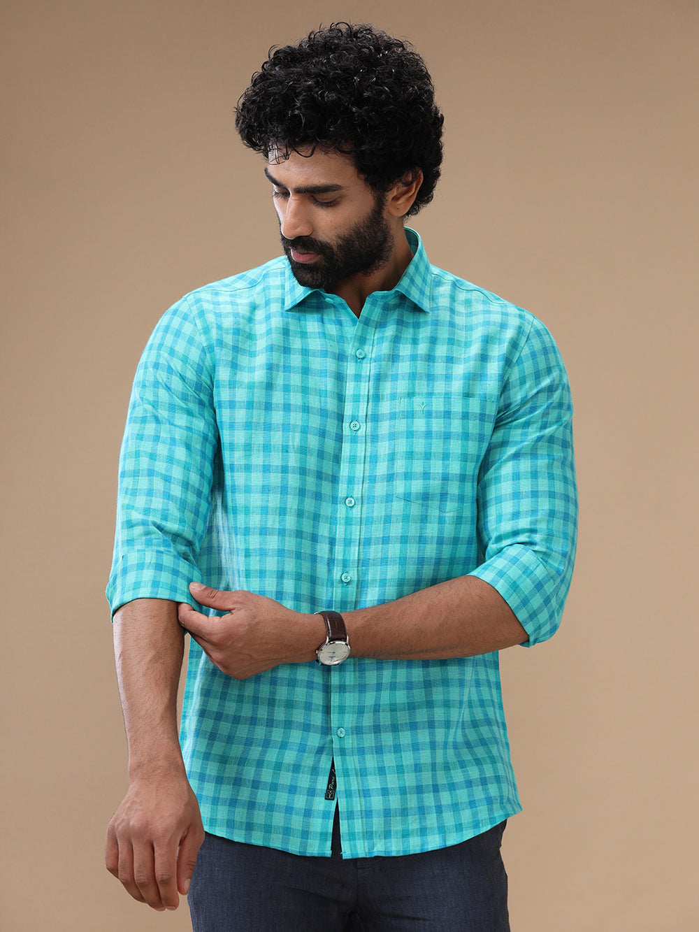 PURE LINEN CHECKED SHIRT