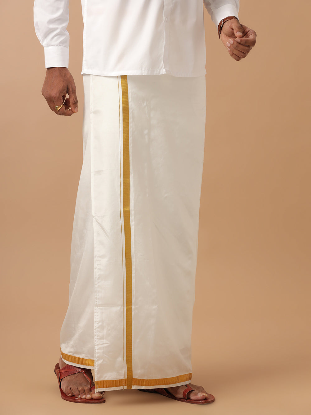 Ramraj Men Art Silk Wedding Genext White