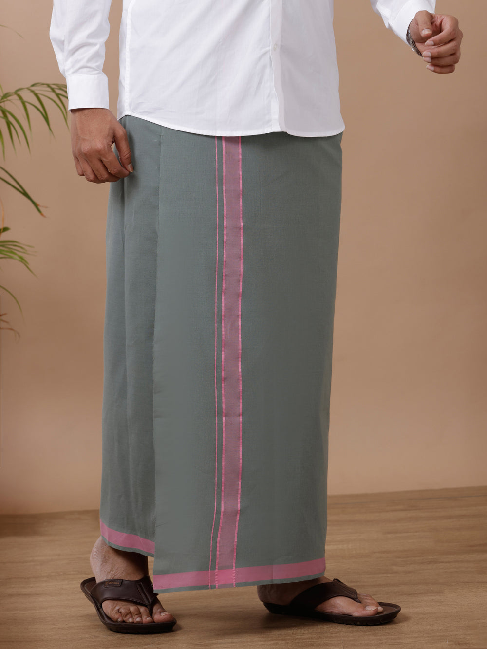 Ramraj Mens Fancy Border Dhoti Green Mystyle Colour 5