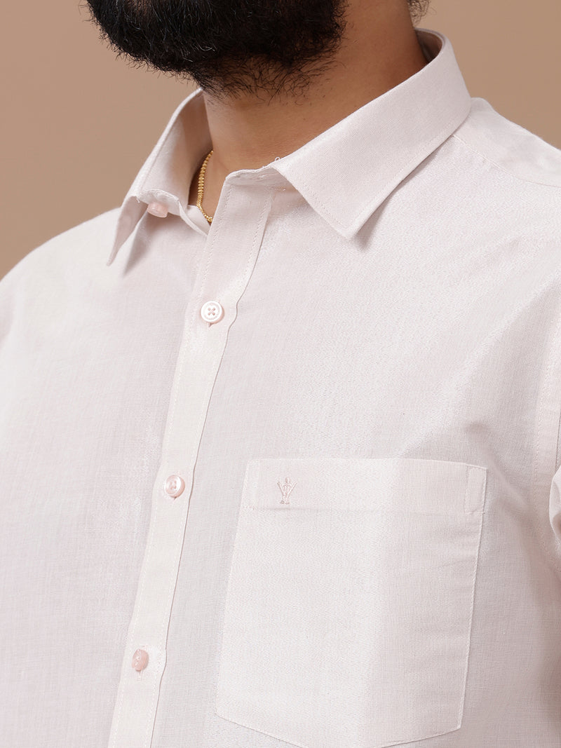 Home All products Men Tissue Rose Gold Dhoti & Full Sle...