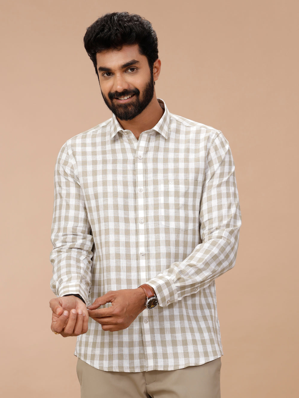 PURE LINEN CHECKED SHIRT