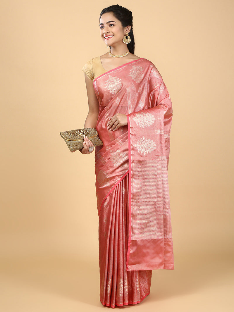 Ramyyam Women Semi Silk Saree Pink SS323