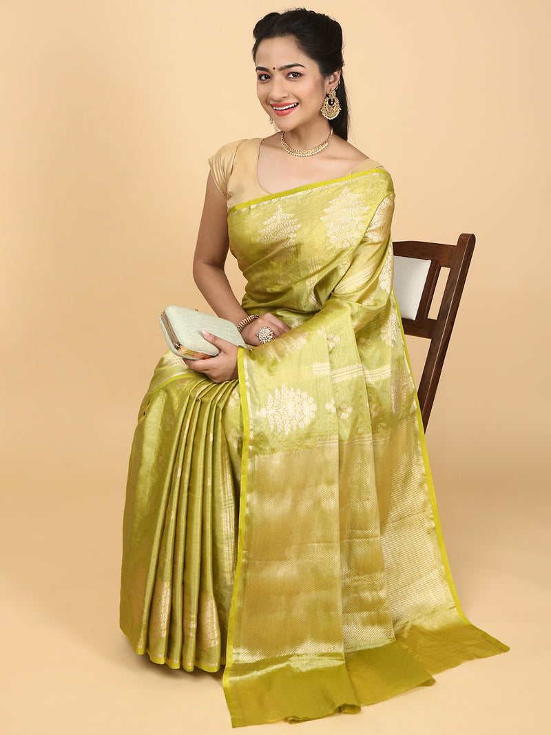 Ramyyam Women Semi Silk Saree Green SS324