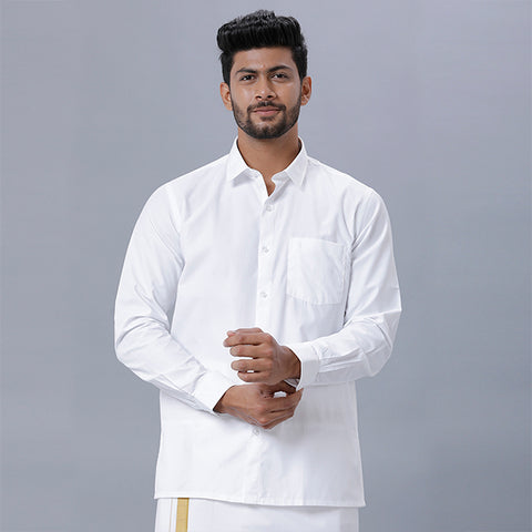 Buy White Shirts Online | Buy Plain White Shirts For Men | Ramraj Cotton