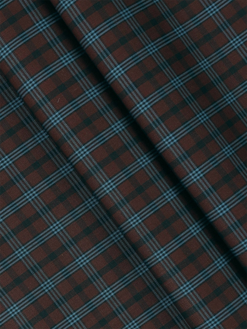 Ramraj Men 100% Cotton Checked Shirt Fabric Brown with Blue Vibgiyor Bit