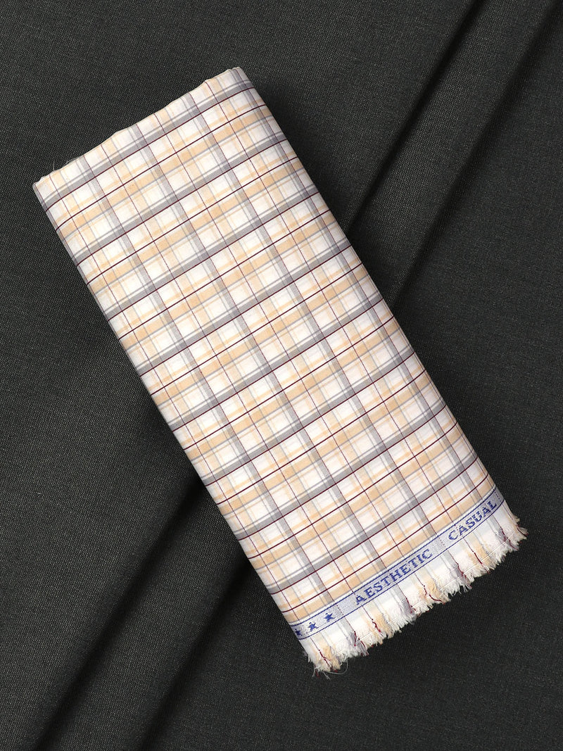 Ramraj Mens Cotton Checked Shirting & Suiting Gift Box