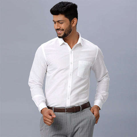 Buy White Shirts Online | Buy Plain White Shirts For Men | Ramraj Cotton