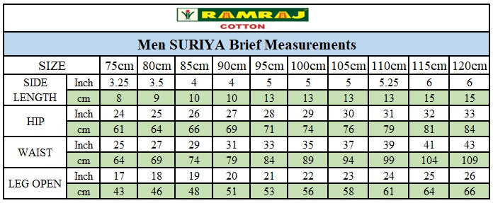 mens brief size chart