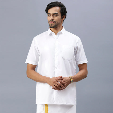 Buy White Shirts Online | Buy Plain White Shirts For Men | Ramraj Cotton