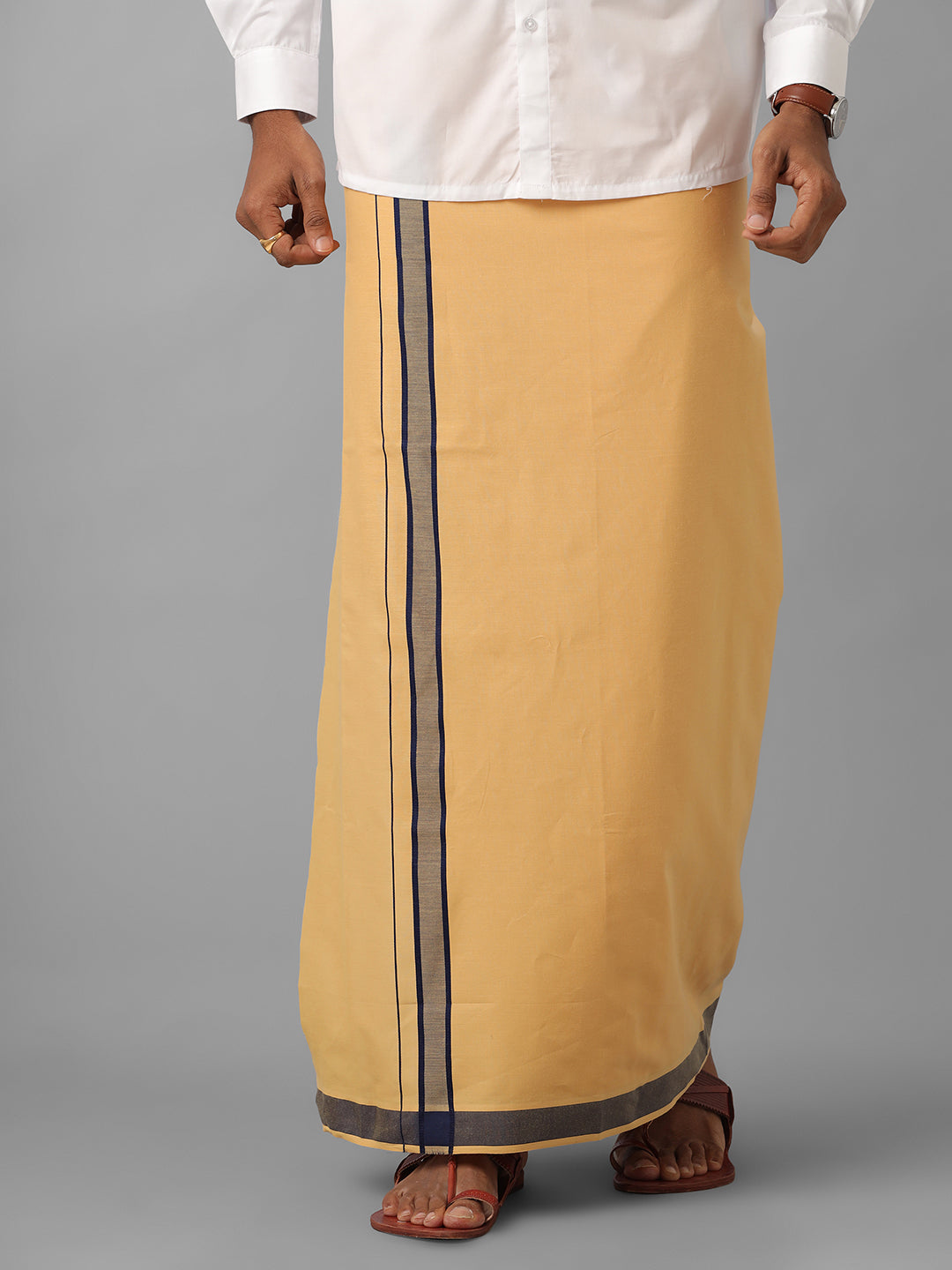 Mens Fancy Border Colour Dhoti Ahimsa Lite Kavi
