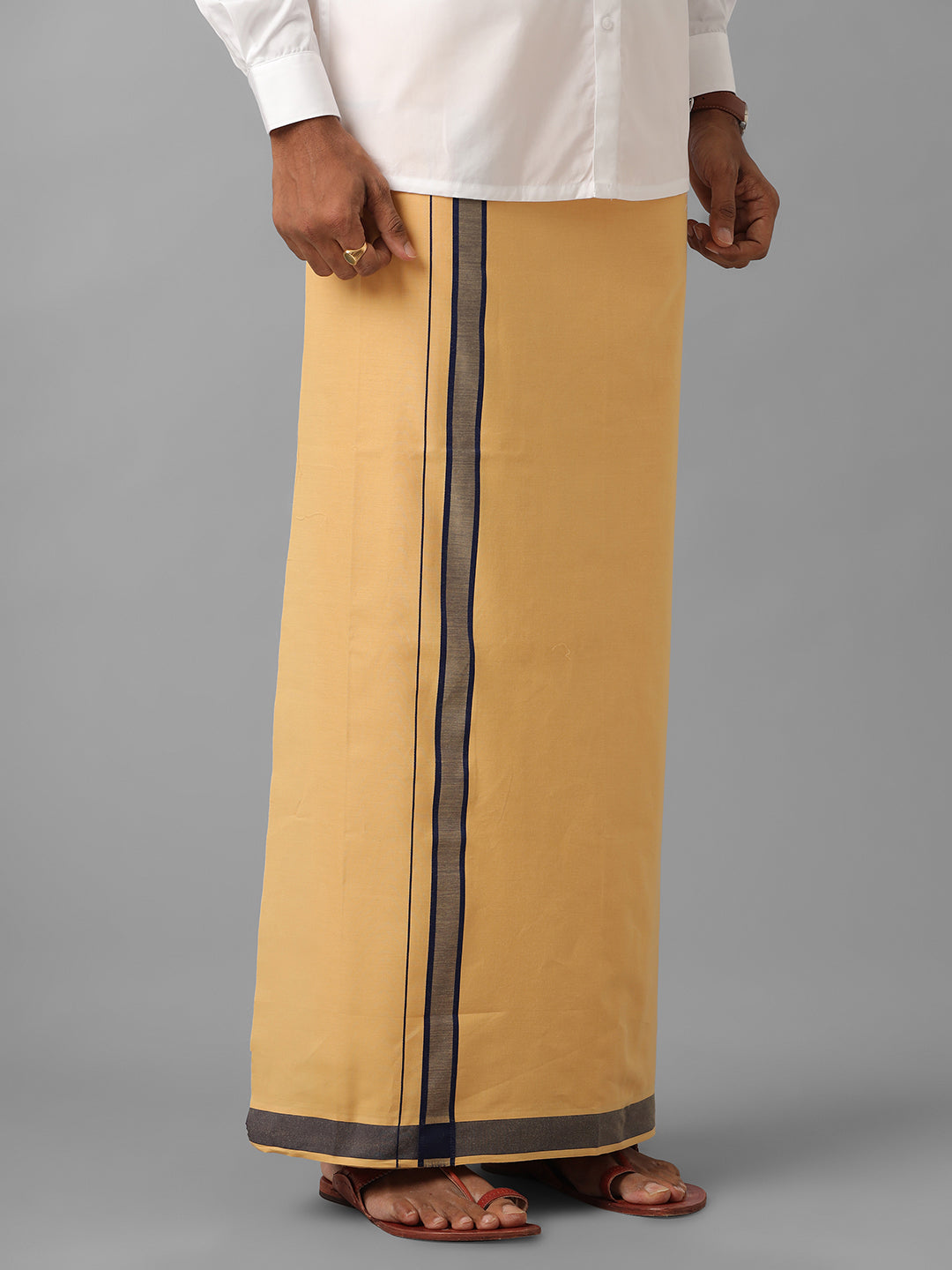 Mens Fancy Border Colour Dhoti Ahimsa Lite Kavi