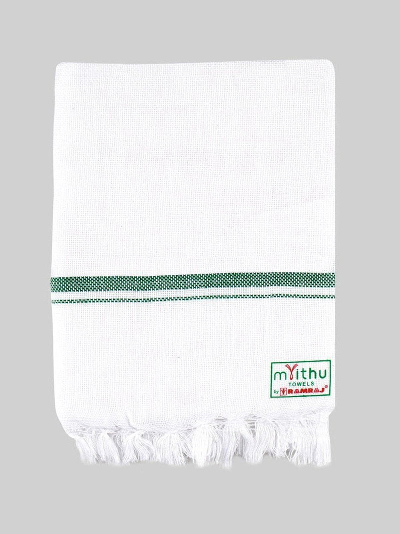 Ramraj Cotton White Bath Towel NO4091 (2 PCs Pack)