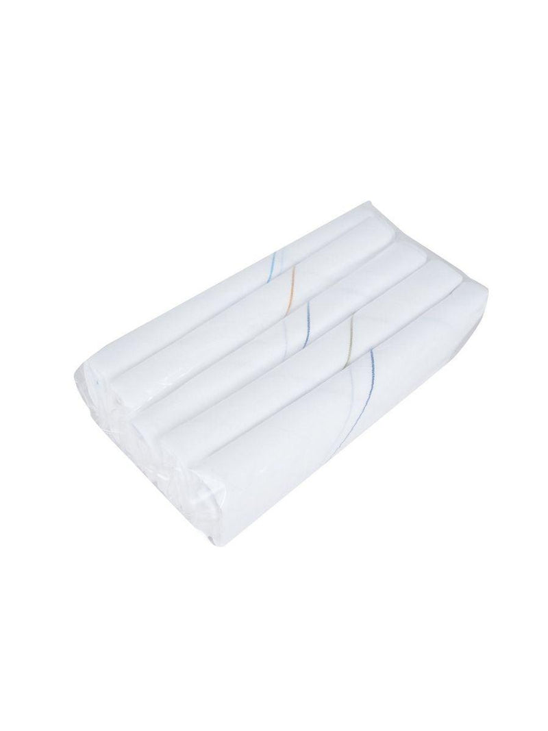 Ramraj Cotton White Hand Kerchief (5 in 1)