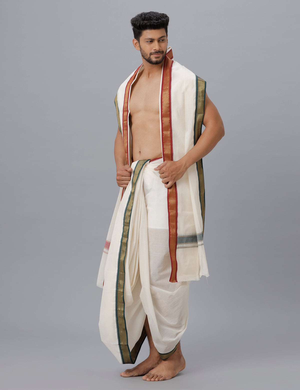 Ramraj Panchakacham with Angavasthram 5 Khan Jari Pet Kora (10+6)