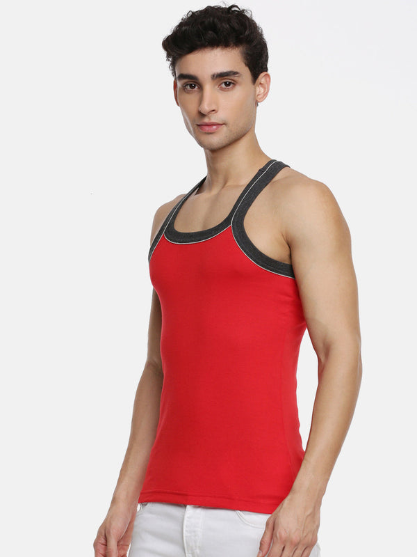 Ramraj Men Combed Cotton Assorted Colour Gym Vest Archery RN 5002 (Pack ...