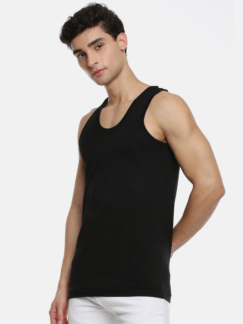 Ramraj Men Fine Cotton Vest Black Banian RN Sukra (2 PCs Pack)