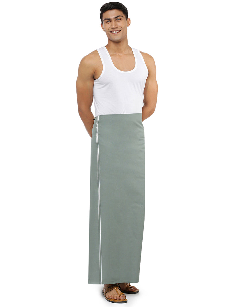 Ramraj Mens Color Dhoti with Small Border Sudhan Paramas Cement